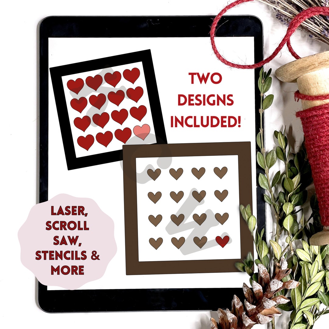 Heart Pattern Designs Digital File for Laser, Scroll Saw, Vinyl Cutting ...