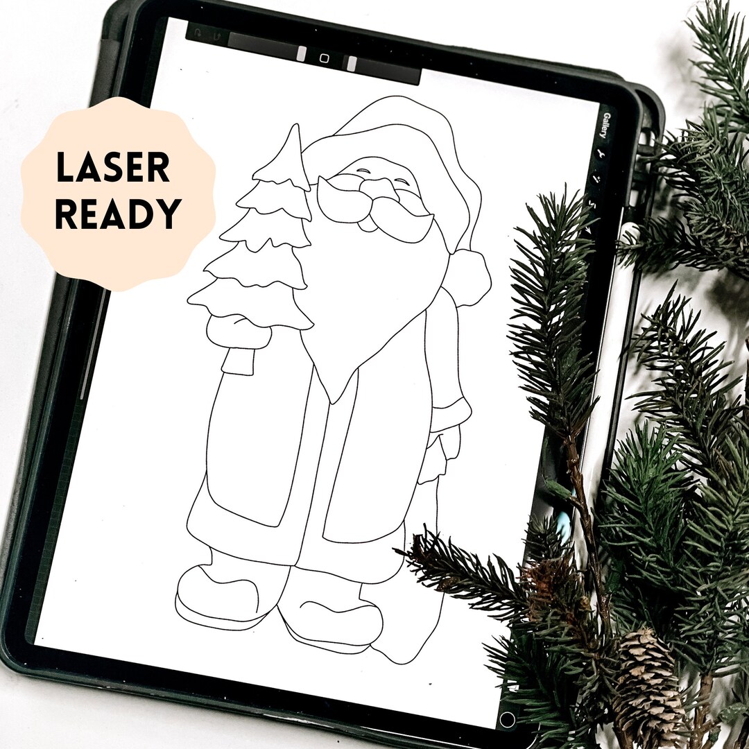 Santa With Tree Scroll Saw Template Laser Ready Cut File - Etsy Australia