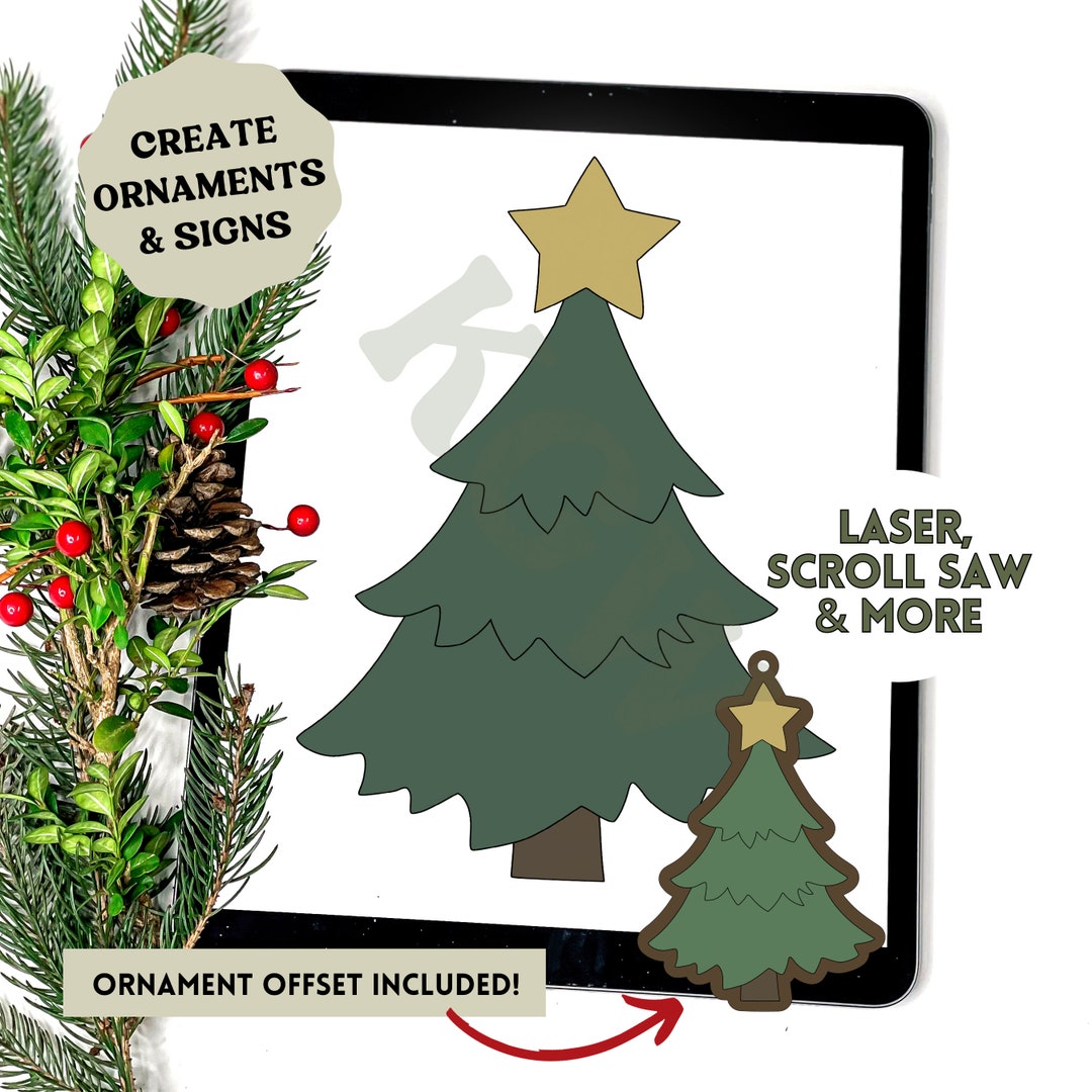 Christmas Tree File for Laser or Scroll Saw | Pine Tree Ornament or ...
