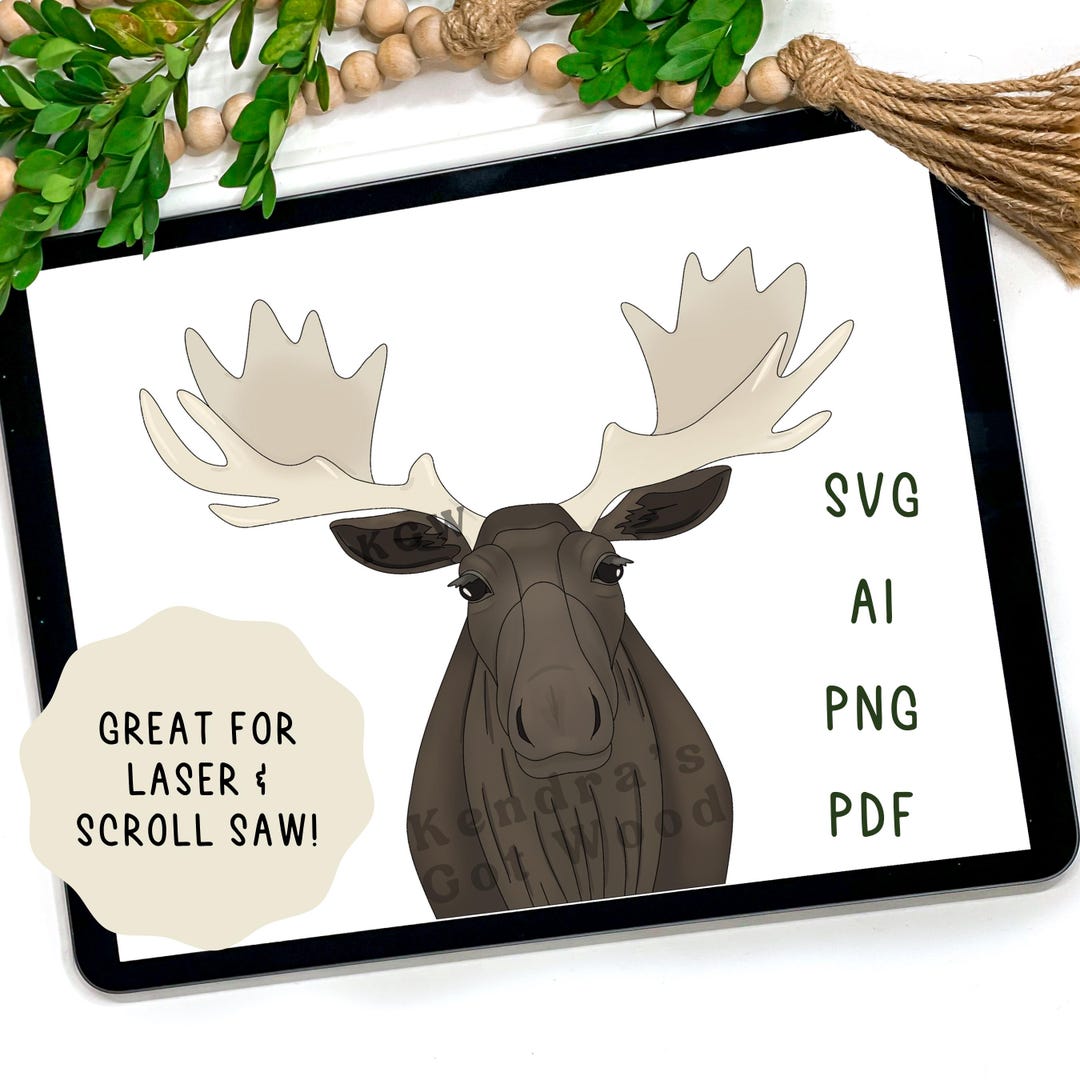 Moose Scroll Saw Pattern: Laser Cut Template (digital File) - Etsy