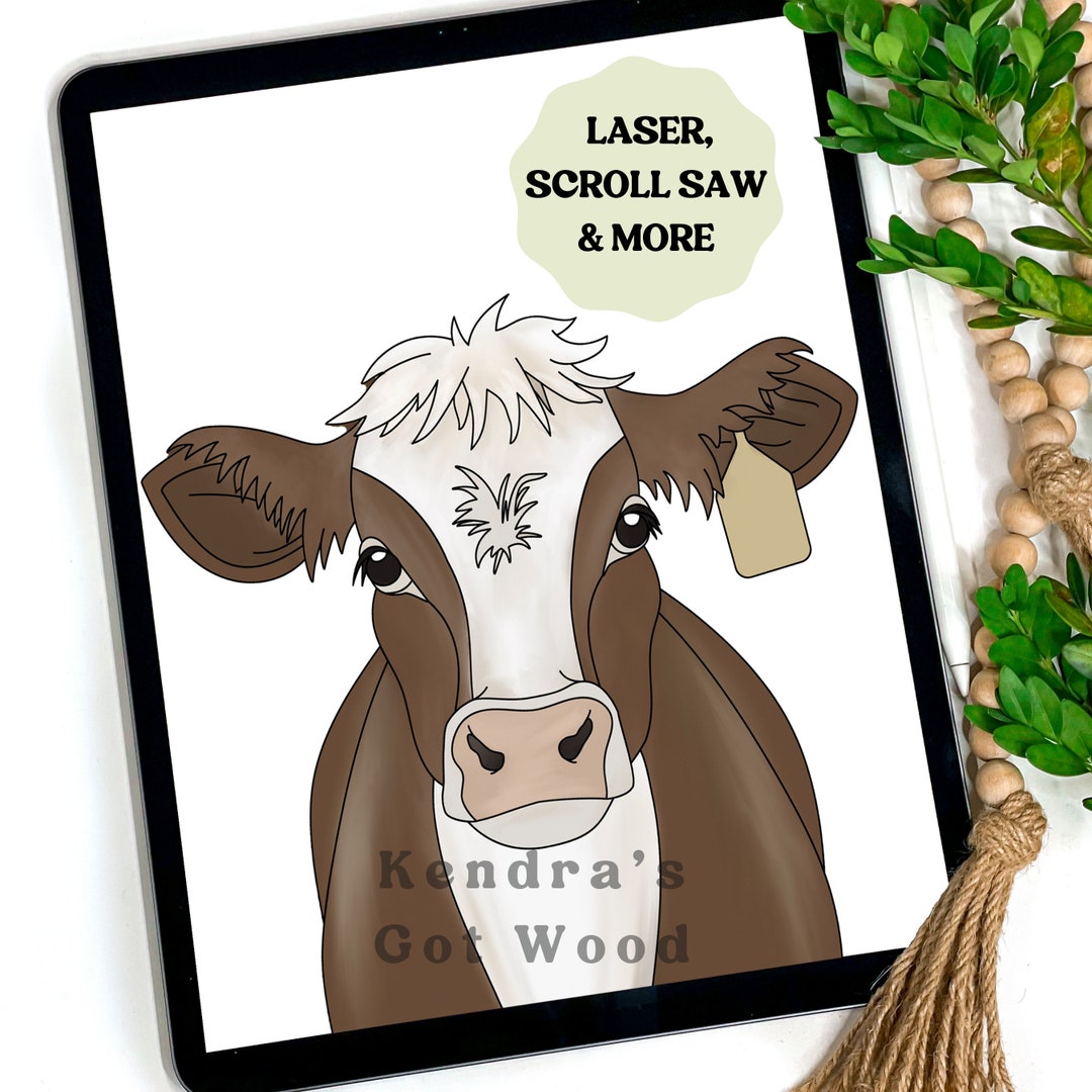 Cow | Scroll Saw Pattern and Laser Template | Laser Ready SVG | Farm ...