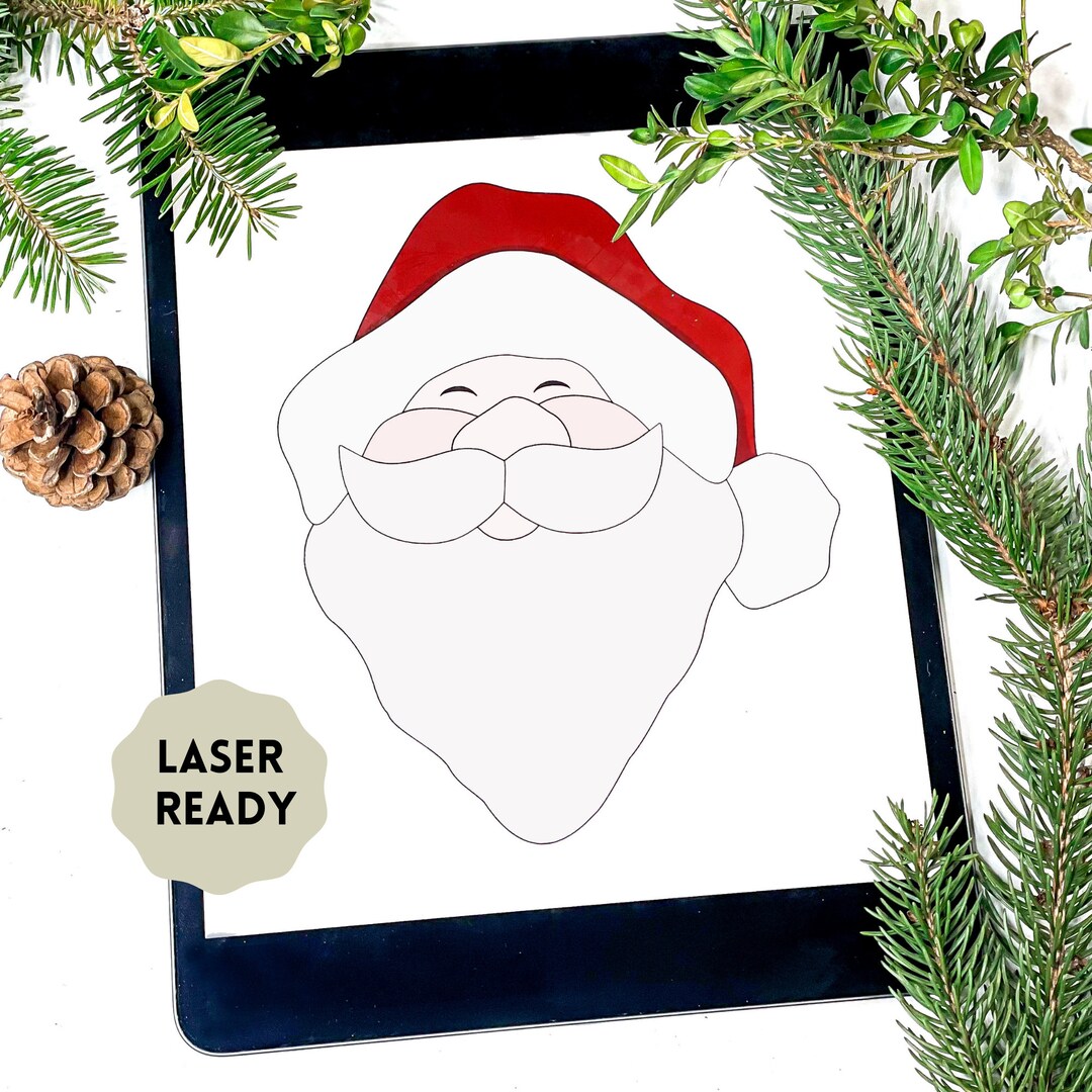 Santa Face Digital Cut File for Laser or Scroll Saw | Christmas Laser ...