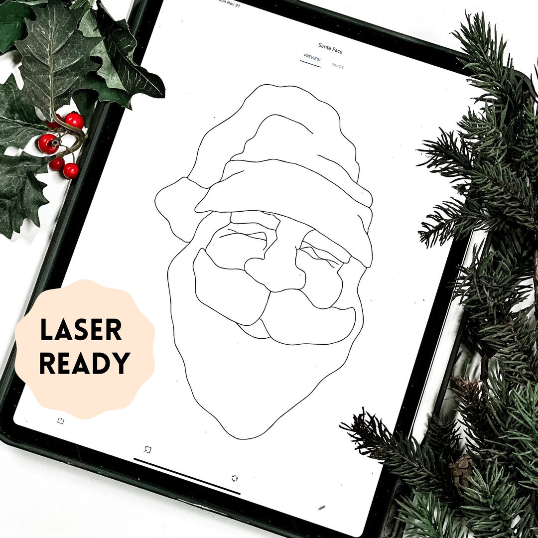 Santa With Tree Scroll Saw Template | Laser Ready Cut File - Etsy