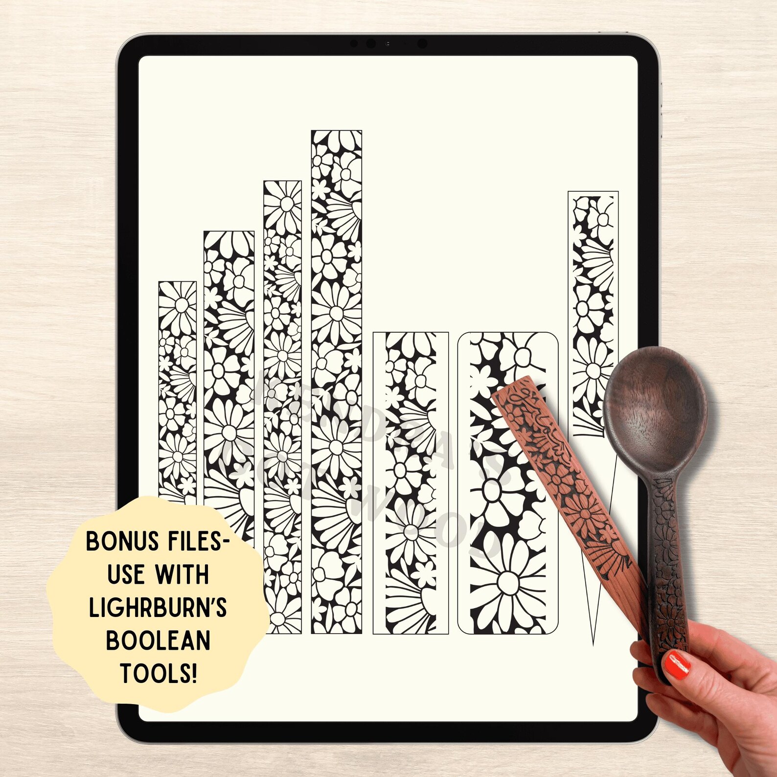 Engraved Floral Frame and Backer, Digital Cut Files for Laser, Laser ...