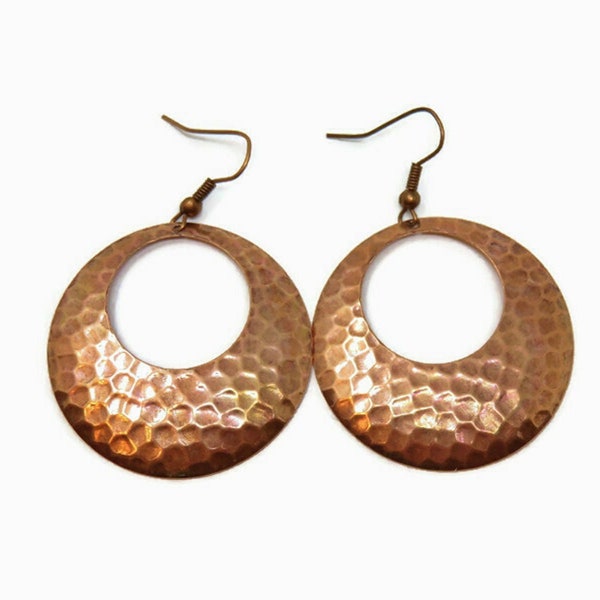 Copper Hoop Earrings Etsy