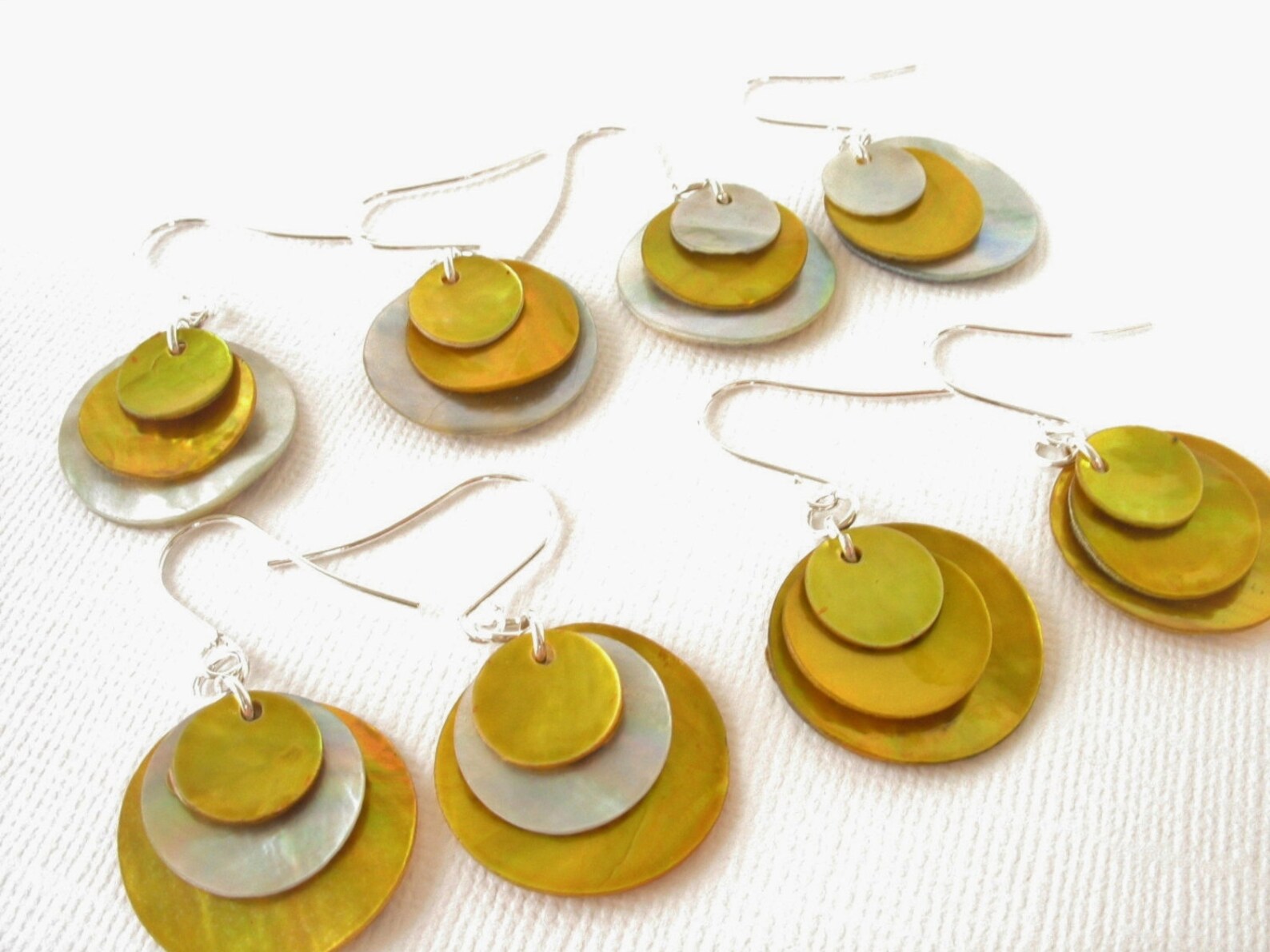 Mussel Shell Earrings Natural & Yellow Shell Disc Earrings | Etsy