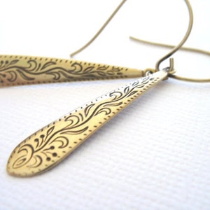 Gold Victorian Teardrop Earrings You Choose Ear Wires - 14K Gold, Lever ...