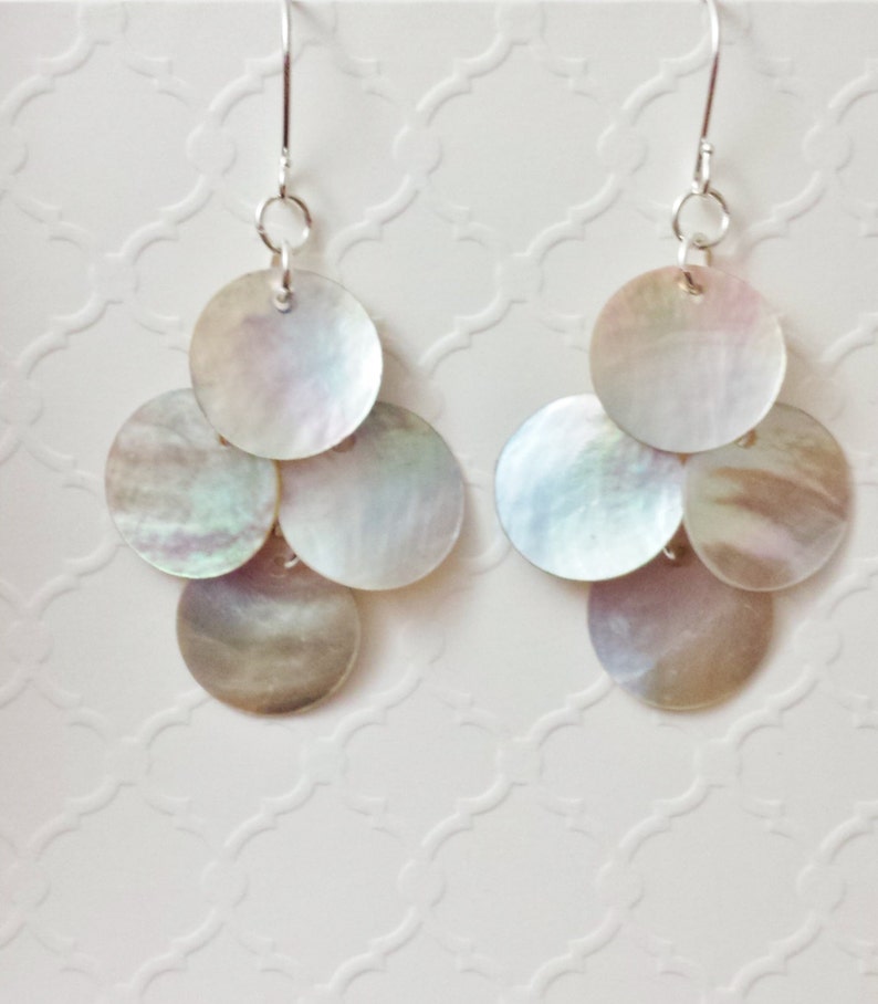 Natural Mussel Shell Earrings You Choose Ear Wires, Sterling Silver ...