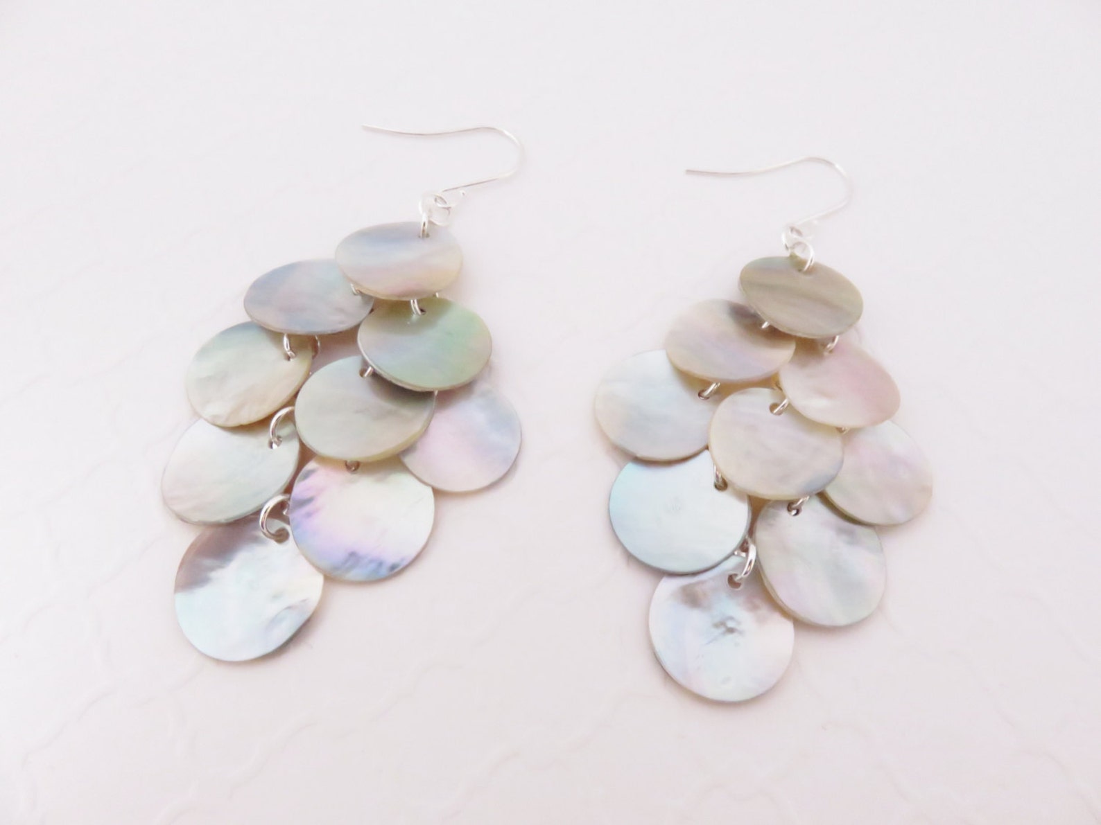 Long Shell Dangle Earrings You Choose Ear Wires, Natural Mussel Shell ...