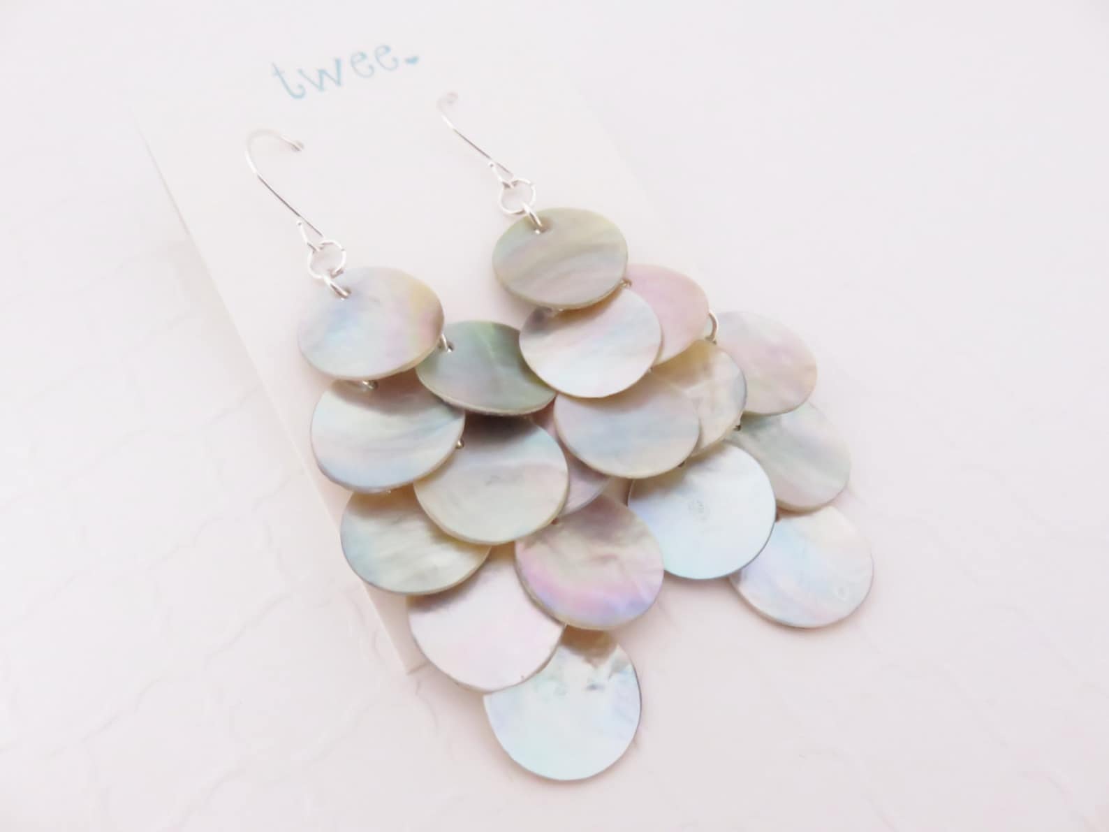 Long Shell Dangle Earrings You Choose Ear Wires, Natural Mussel Shell ...