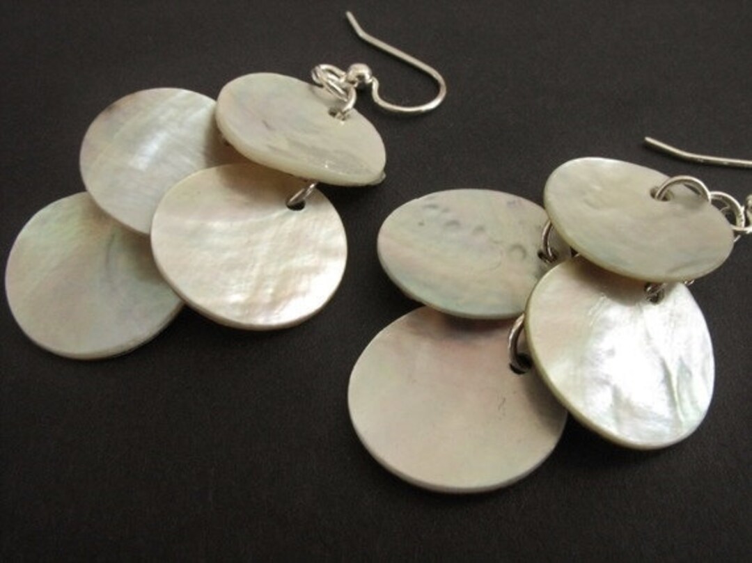 Natural Mussel Shell Earrings You Choose Ear Wires, Sterling Silver ...