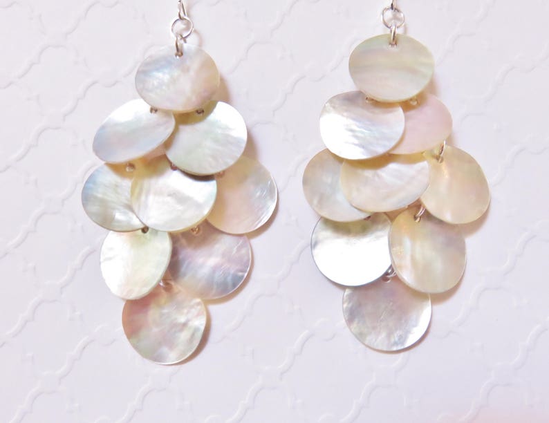 Natural Mussel Shell Earrings You Choose Ear Wires, Sterling Silver ...