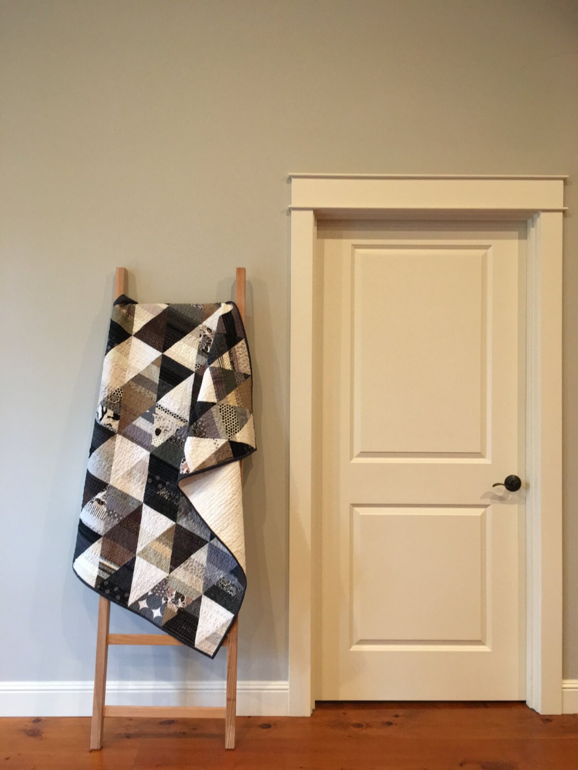 In Stock Neutral Tones Triangle Quilt Animal Quilt White | Etsy