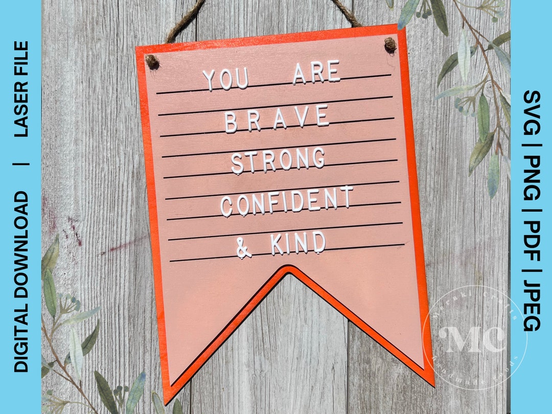 Hanging Banner Letter Board SVG Glowforge Laser File - Etsy