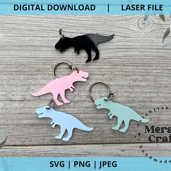 Dinosaur Keychain Svg - Etsy