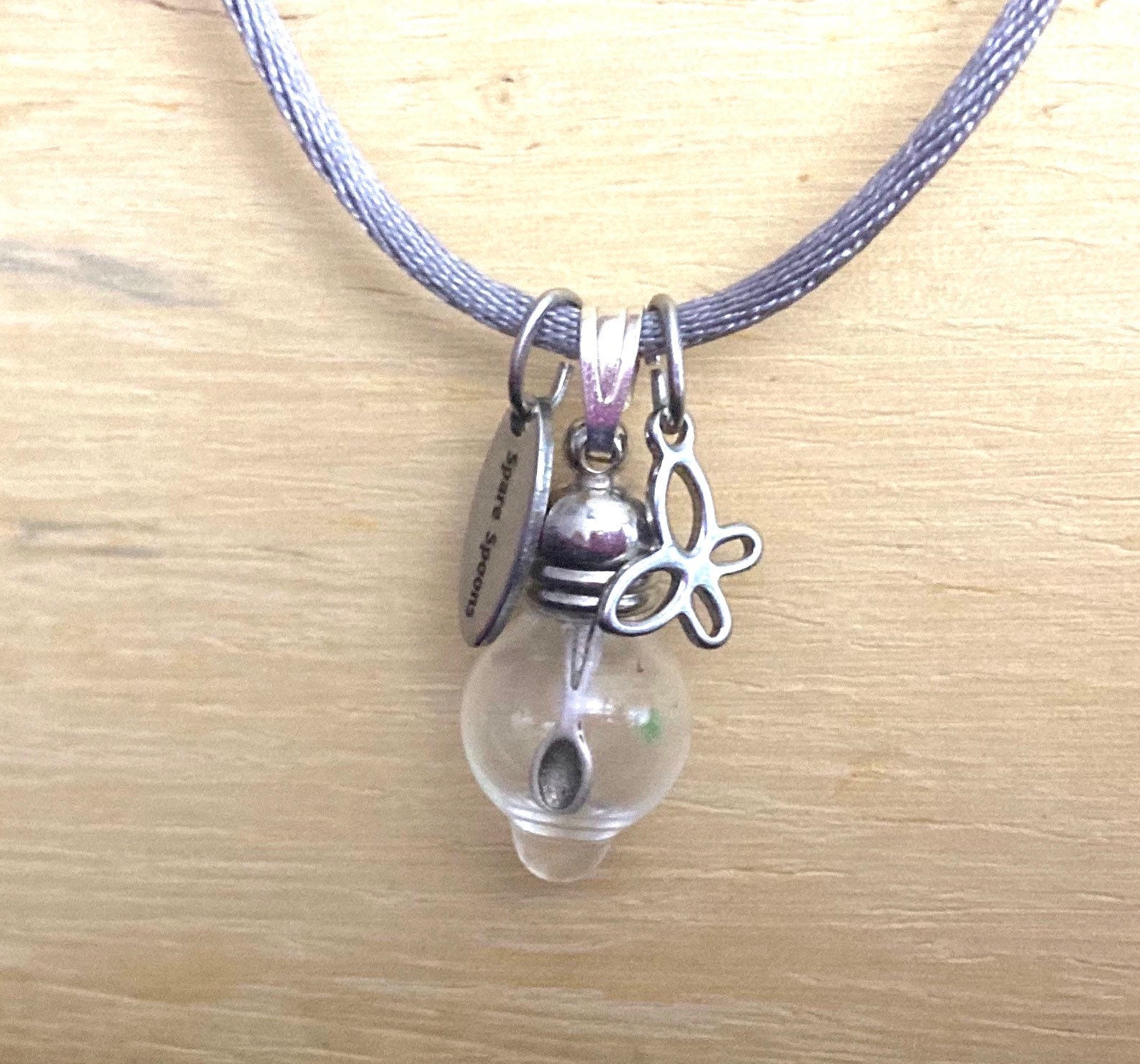LUPUS Emergency Spoon Pendant BUTTERFLY Fibro Glass Droplet | Etsy