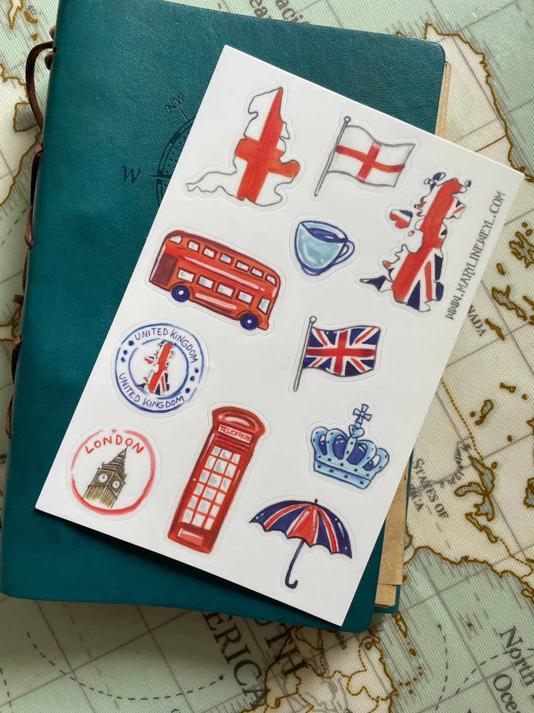 England Travel Stickers - Etsy