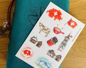 Swiss Alps - Switzerland Travel Sticker 3" X 3" - Etsy