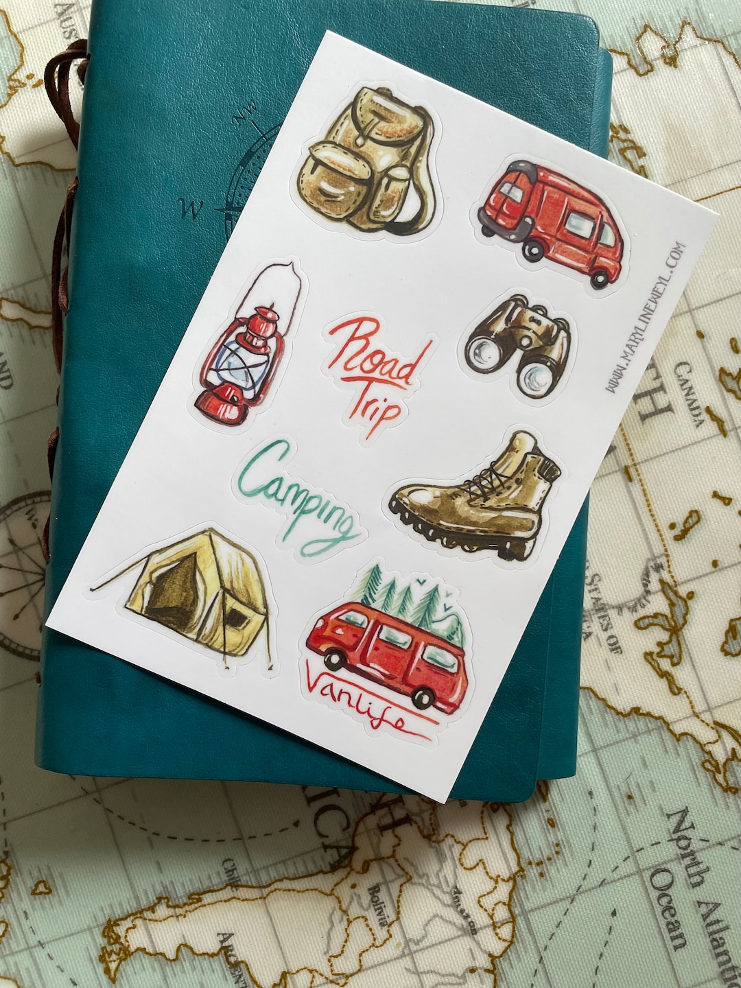 Camping Vanlife Travel Stickers - Etsy
