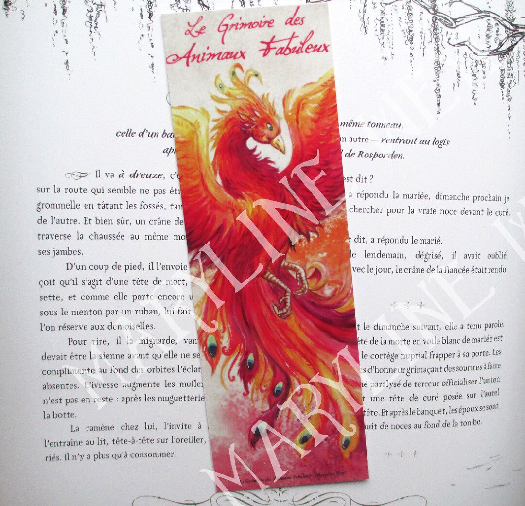 Phoenix Firebird Bookmark - Etsy