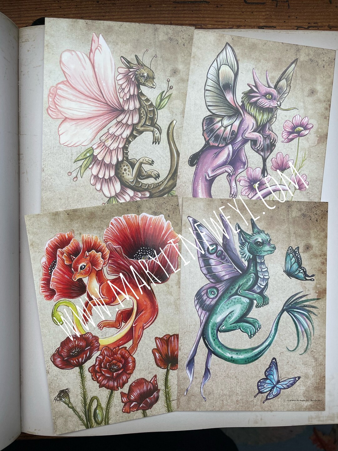 Set of 4 Fairy Dragon Postcards - Etsy