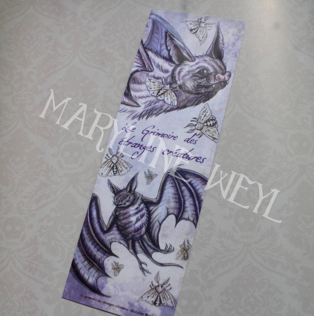 Bookmark "book of Strange Creatures" Bat - Etsy