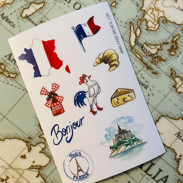 France Travel Stickers - Etsy