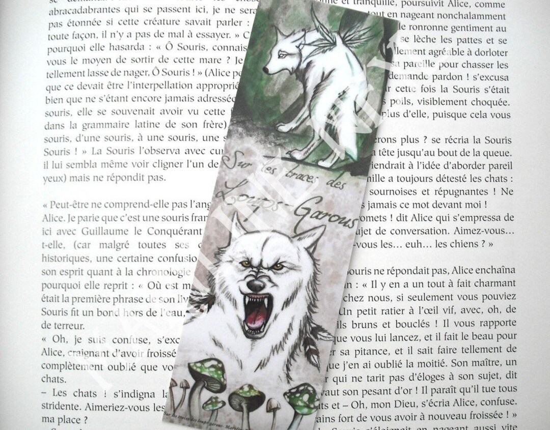 White and Green Werewolf Bookmark - Etsy