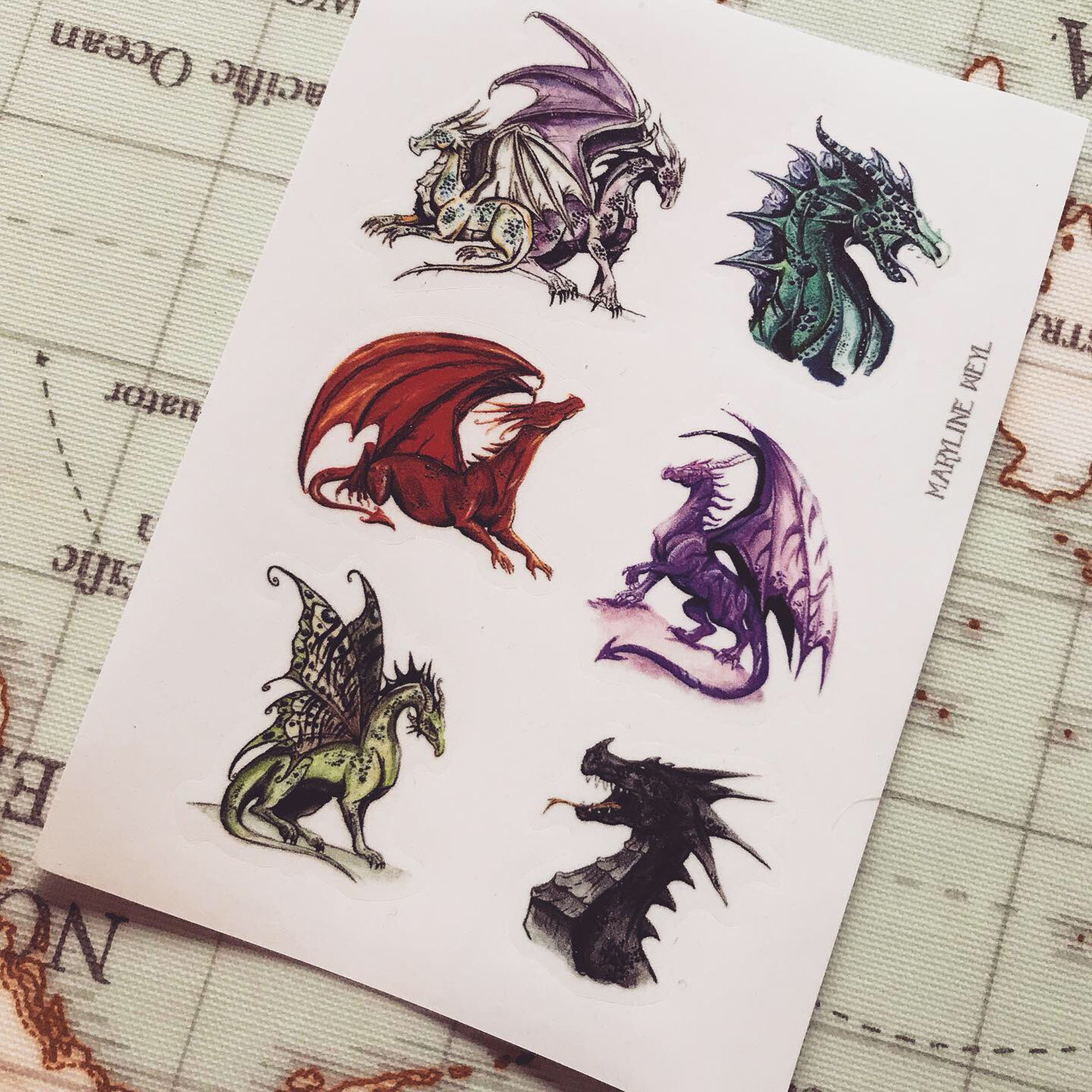Dragon Stickers - Etsy
