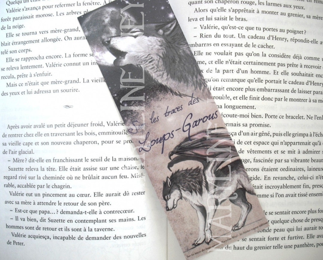 Black Werewolf Bookmark Winged Moon - Etsy
