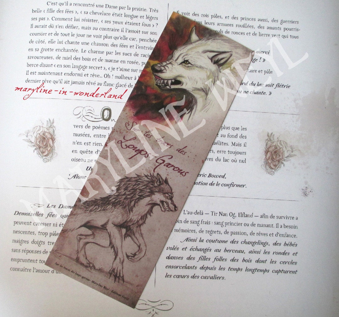 Red Wolf Bookmark in the Footsteps of Werewolves - Etsy