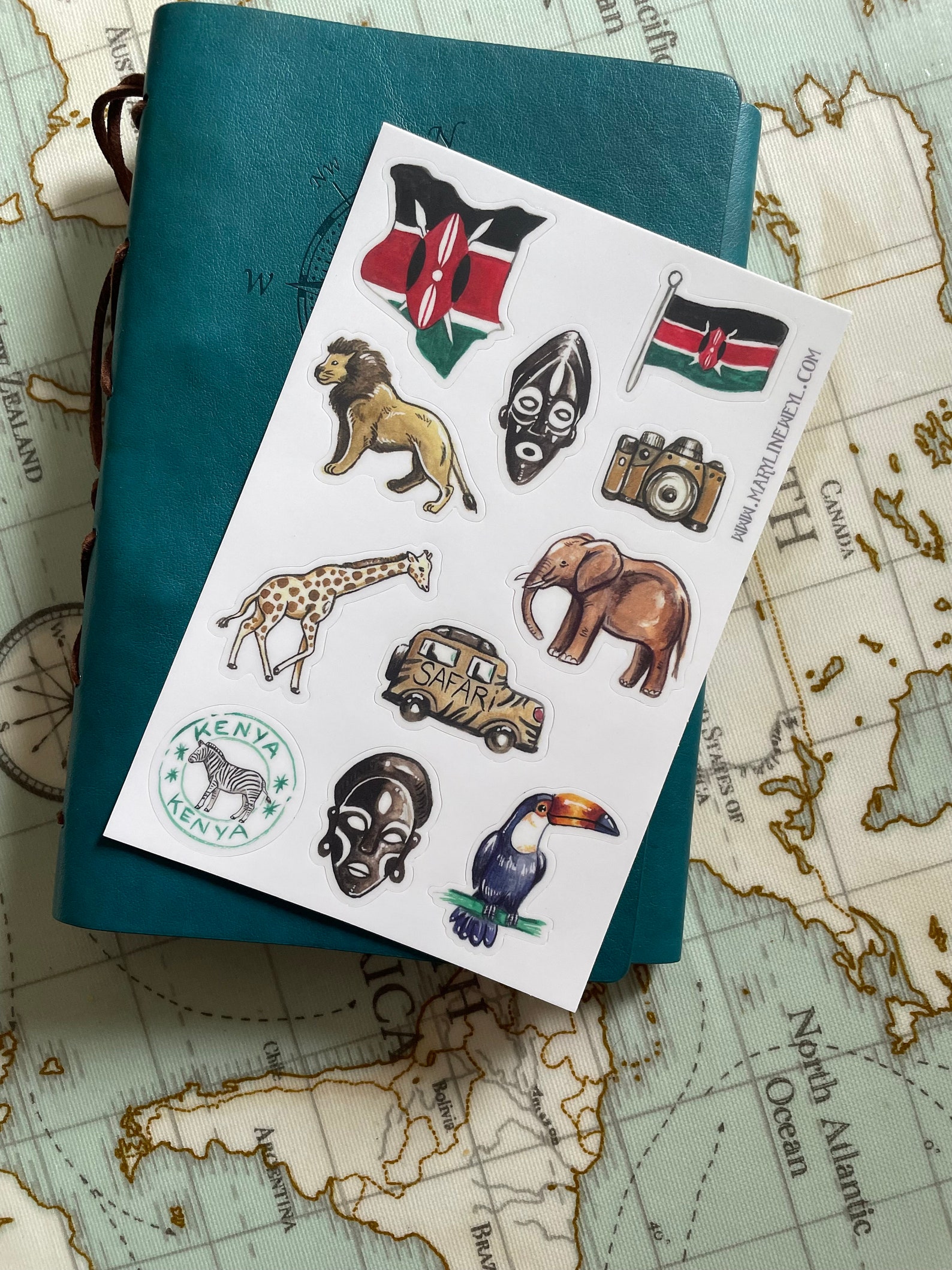 Kenya Travel Stickers - Etsy