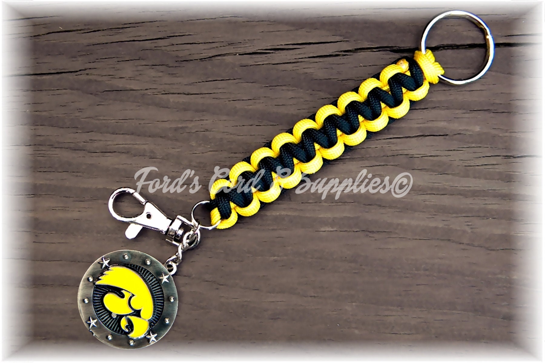 NCAA Collegiate Team Logo Key Fob Paracord Key Fob Keychain | Etsy