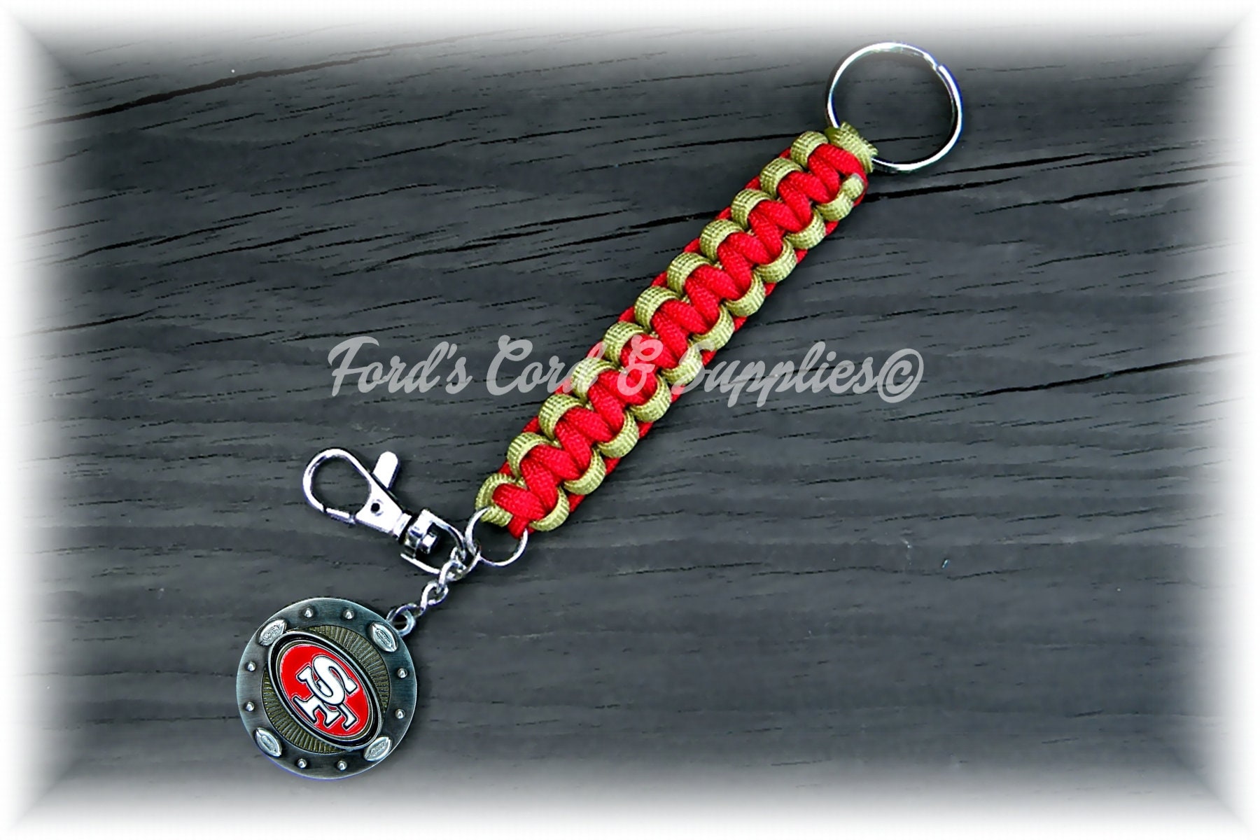 NFL Team Logo Key Fob Keychain Paracord Key Fob Survival | Etsy