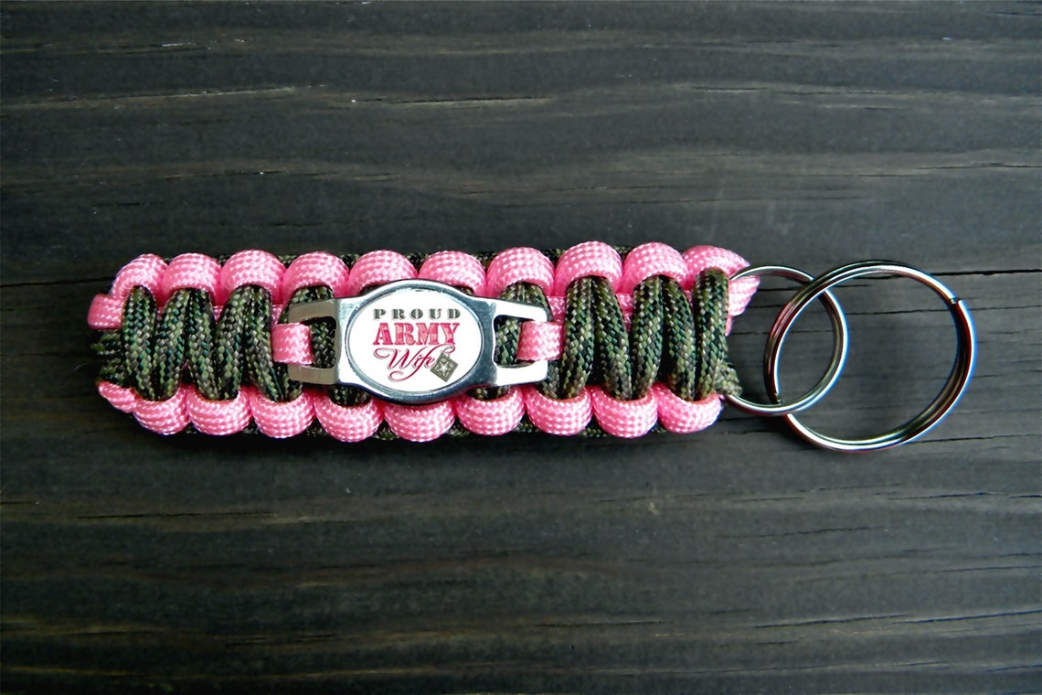 Military Wife Key Fob Paracord Keychain Military Support - Etsy