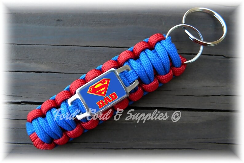 Dad Key Fob Super Dad Key Fob Paracord Key Fob Keychain | Etsy