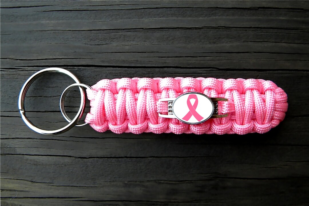 Breast Cancer Awareness Key Fob, Paracord Keychain, Breast Cancer ...