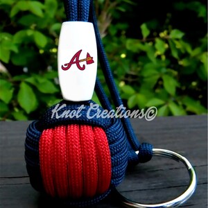 MLB Team Monkey Fist Keychain, Paracord Keychain, Cardinals, Dodgers ...