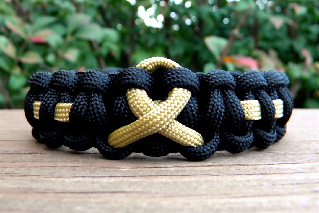 Gold Awareness Ribbon Bracelet, Childhood Cancer Awareness, Paracord ...