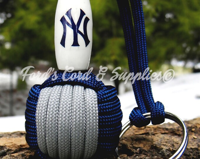 MLB Team Monkey Fist Keychain, Paracord Keychain, Cardinals, Dodgers ...