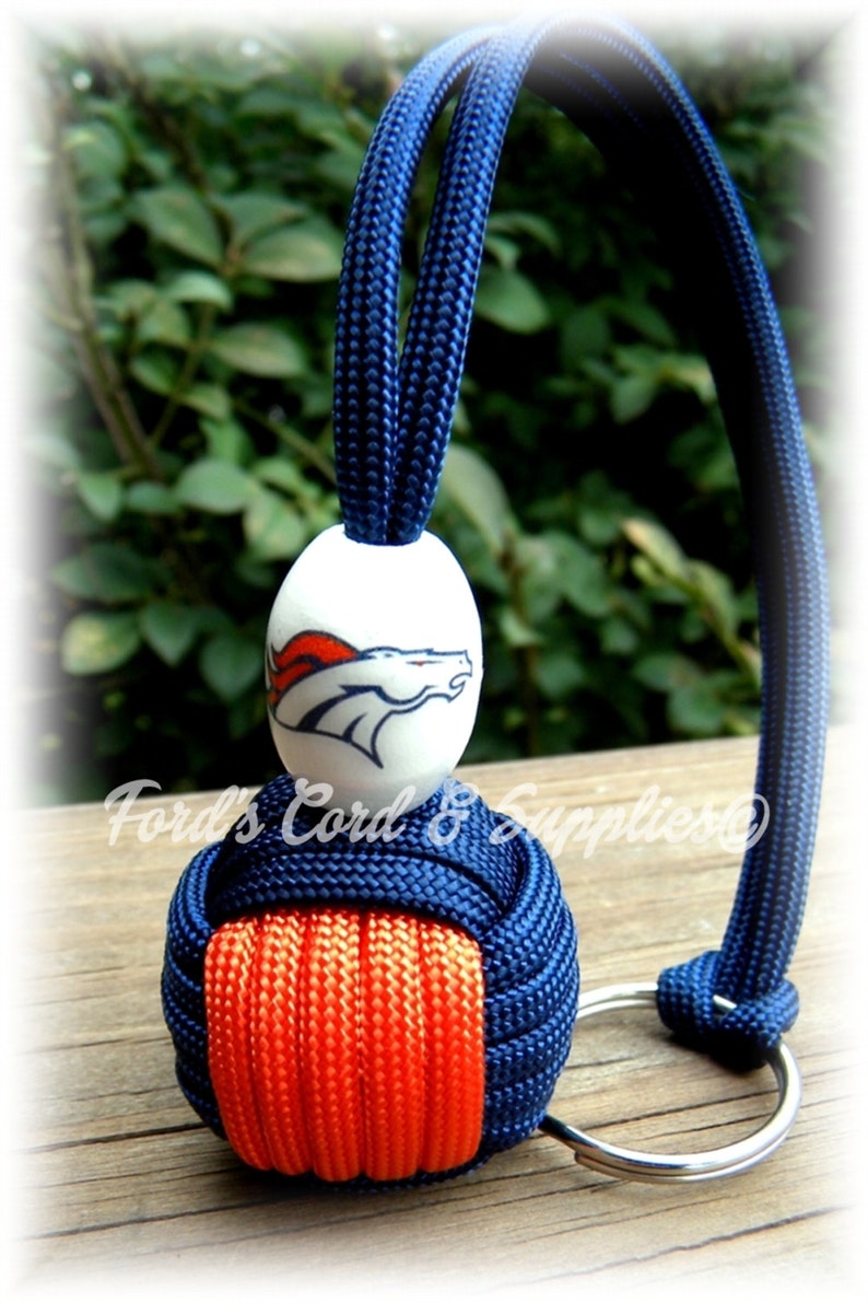 NFL Team Paracord Monkey Fist Keychain Paracord Keychain - Etsy