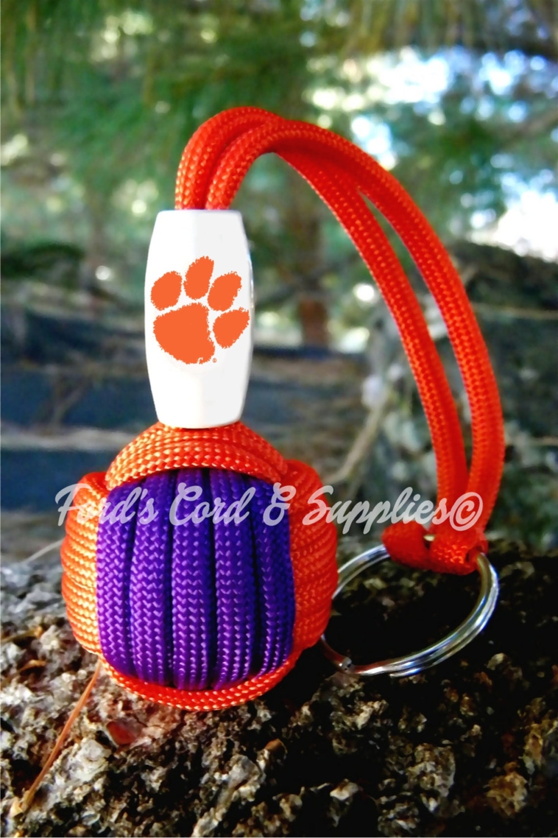 NCAA College Team Monkey Fist Keychain Clemson Alabama - Etsy