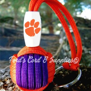 NCAA College Team Monkey Fist Keychain, Clemson, Alabama, Michigan ...