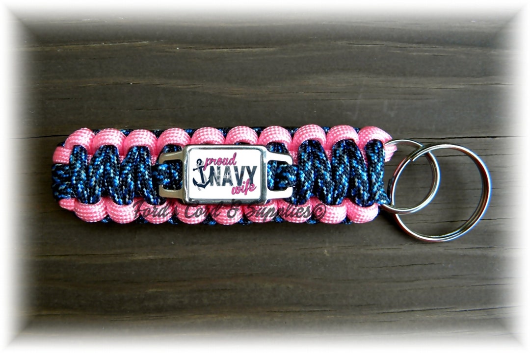 Military Wife Key Fob, Paracord Keychain, Military Support, Navy, Air ...