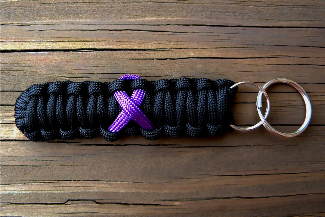 Awareness Ribbon Key Fob, Paracord Key Fob, Breast Cancer, Leukemia ...
