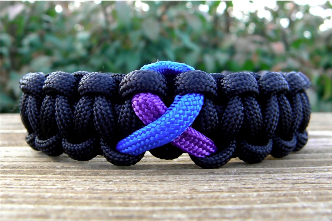 Purple and Blue Awareness Ribbon Bracelet Paracord Bracelet | Etsy