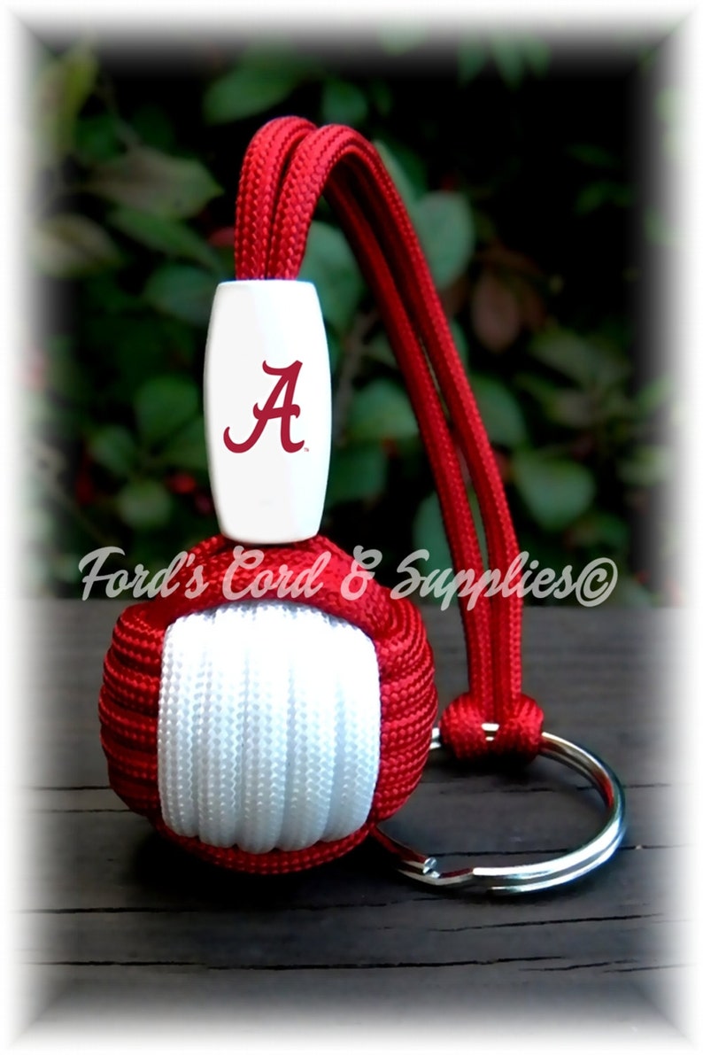 NCAA College Team Monkey Fist Keychain Clemson Alabama - Etsy