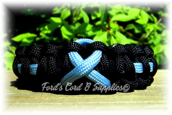 Light Blue Awareness Ribbon Bracelet Paracord Bracelet | Etsy