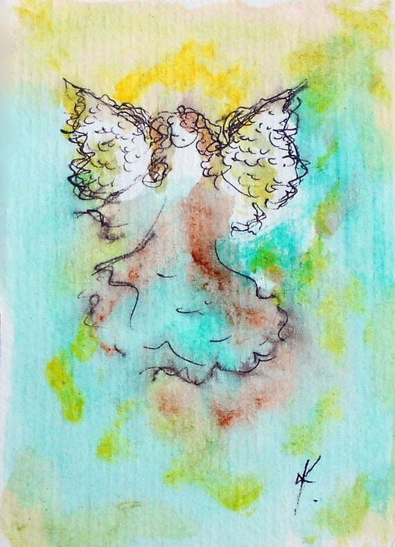 Watercolor Angel Painting Art Print Birthday Gift Gift Idea - Etsy