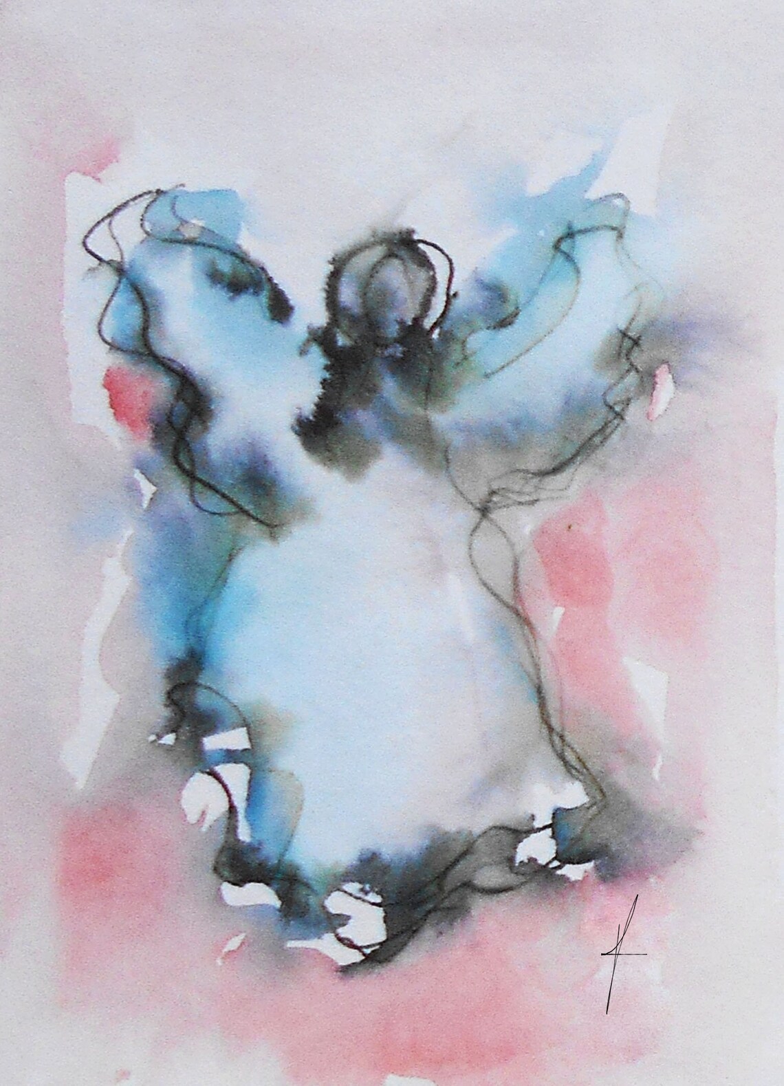 Angel Painting Download Watercolor Angel Printable Spiritual Art Gift ...